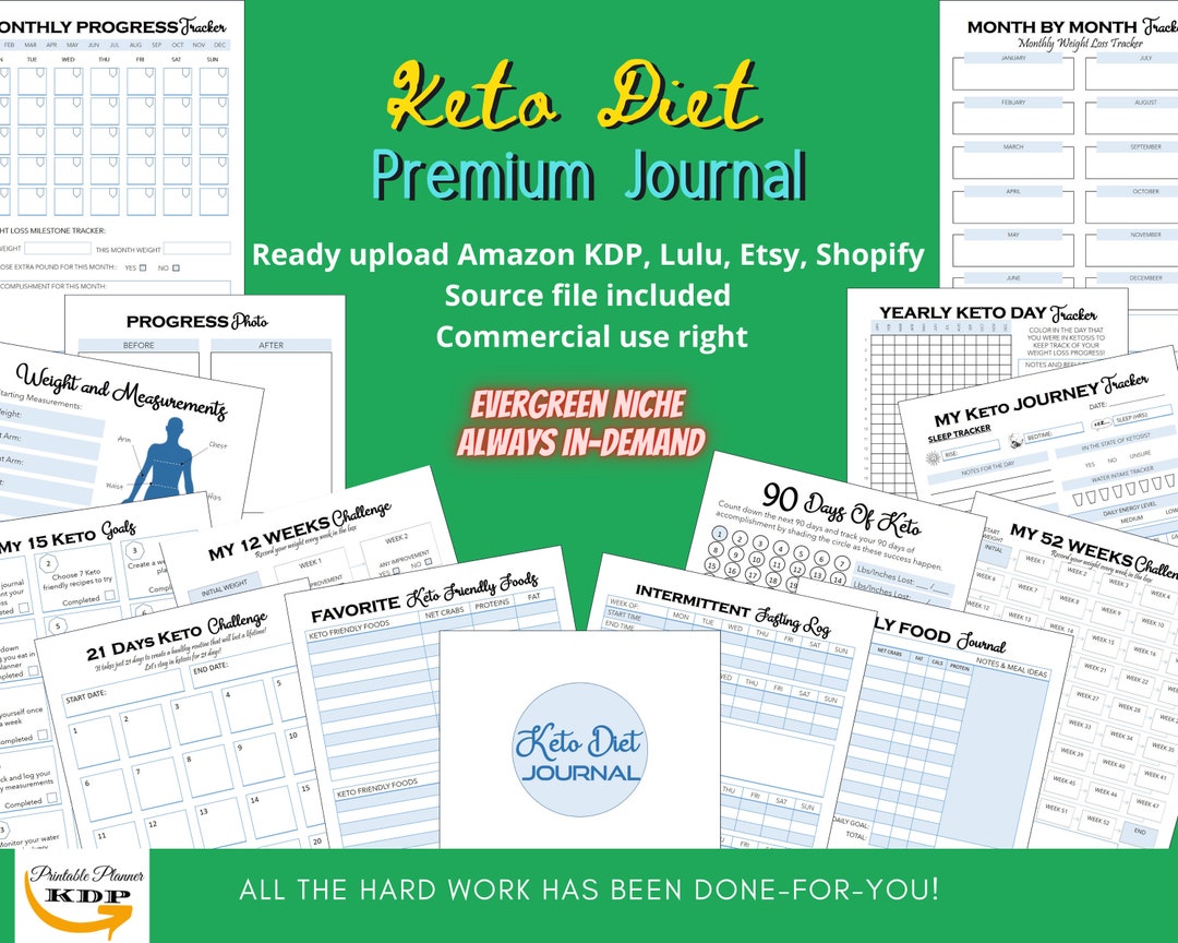 Keto Diet Premium Journal , Done-For-You, Ready to Upload to Amazon KDP ...
