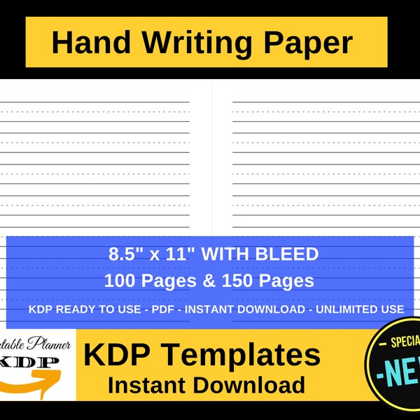 Blank Cursive Handwriting Paper - Etsy