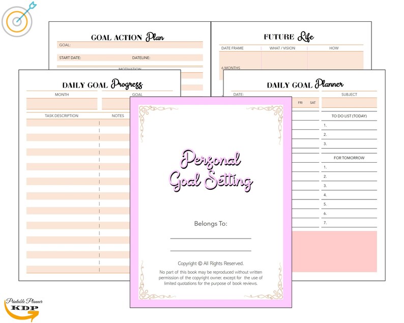 Goal Setting Planner & Journal Template Gorgeous Collection, Goal ...