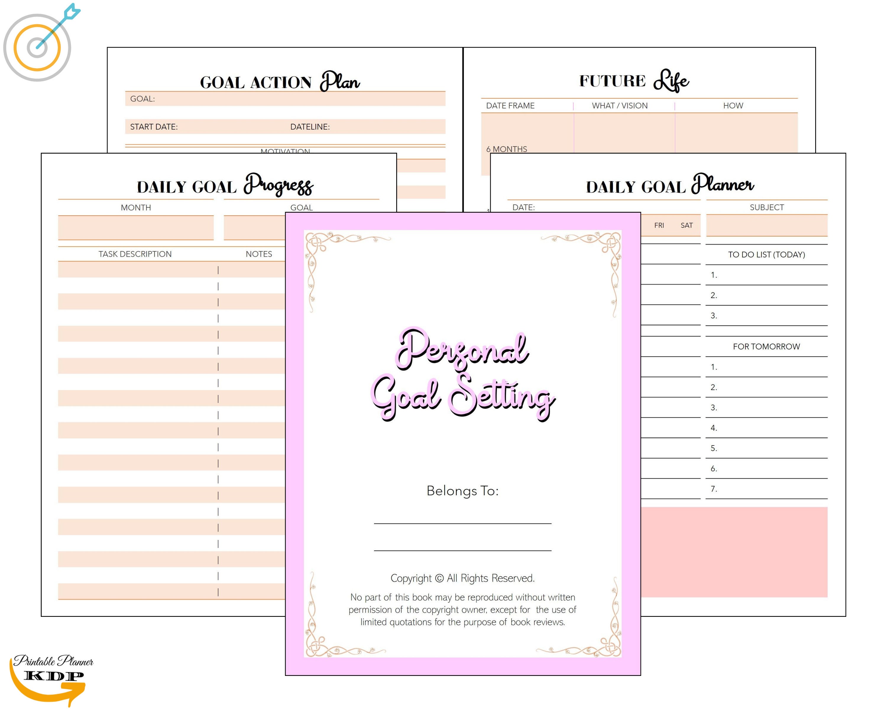 Goal Setting Planner & Journal Template Gorgeous Collection, Goal ...