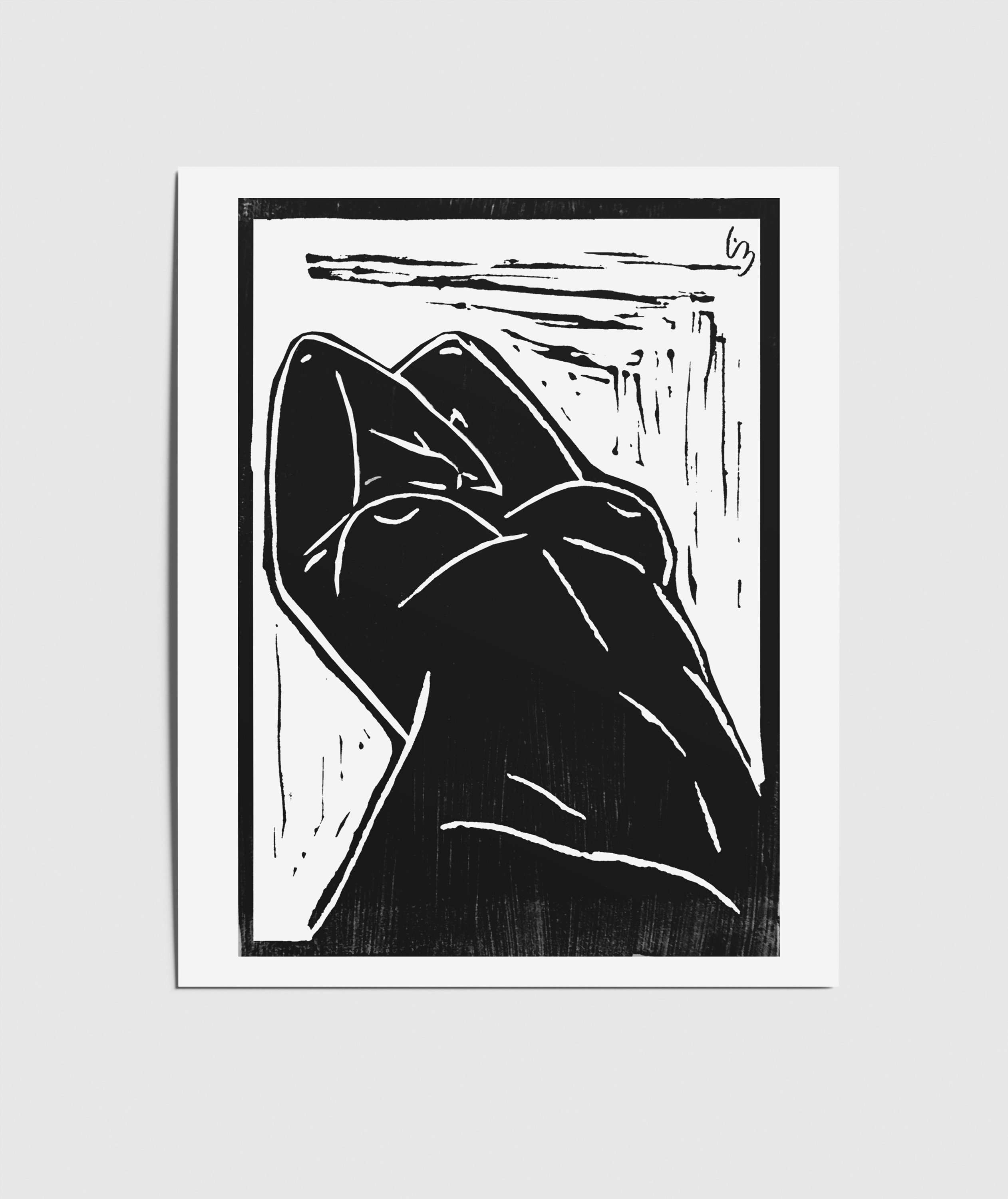 Woman Linocut Print - Etsy