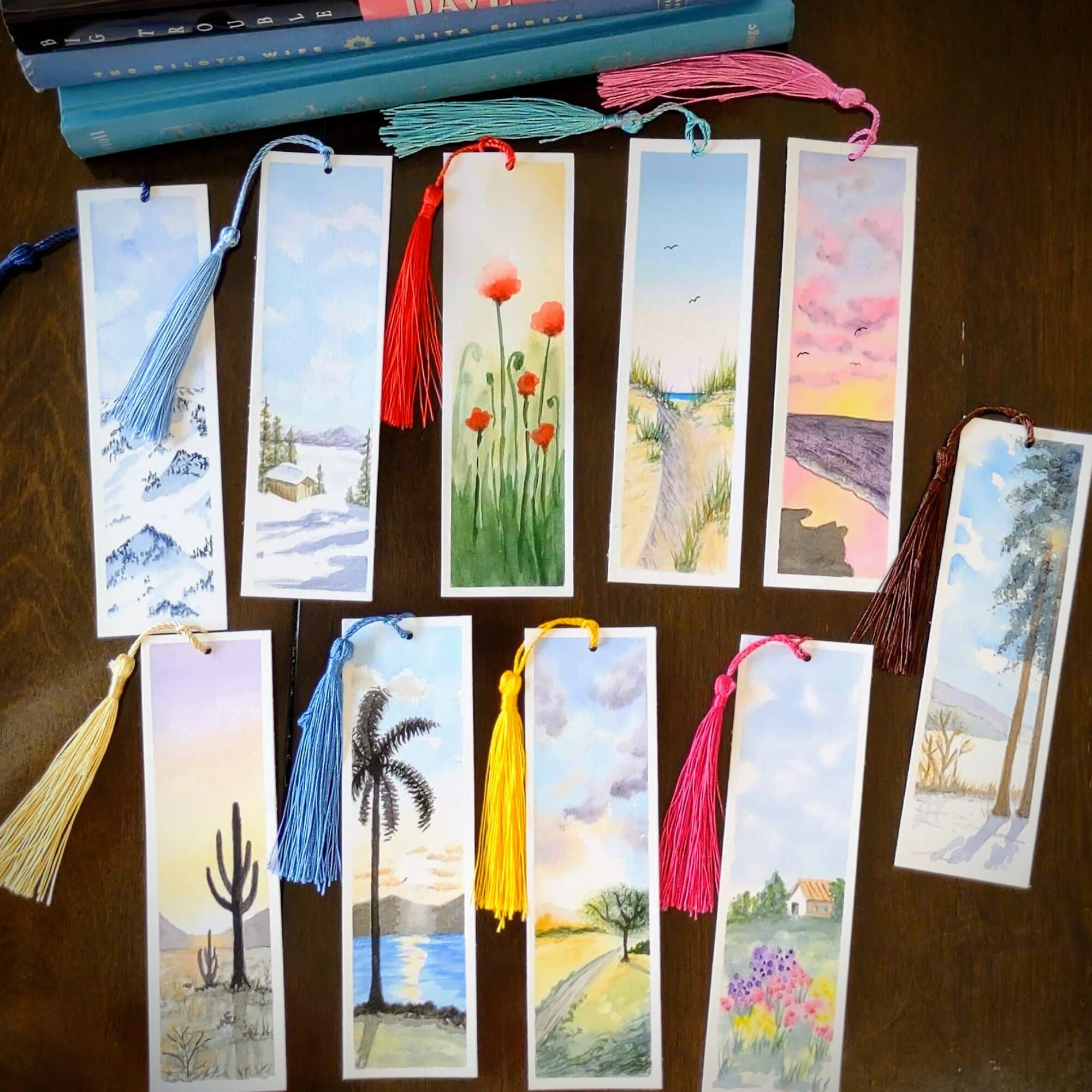 Hand-painted Watercolor, Art Bookmark, Bookmark Painting, Gift for Book ...