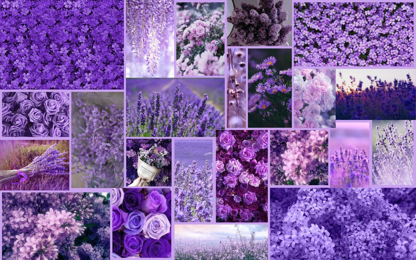 Purple Flowers Moodboard/wallpaper - Etsy
