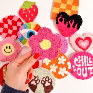 Punch Needle Mug Rug Mug Rug Desk Coasters Tufted Punch Needle Art ...