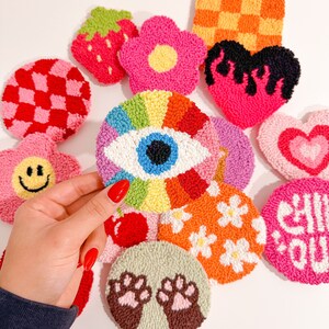 Punch Needle Mug Rug Mug Rug Desk Coasters Tufted Punch Needle Art ...