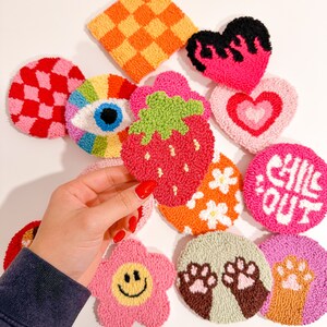 Punch Needle Mug Rug Mug Rug Desk Coasters Tufted Punch Needle Art ...