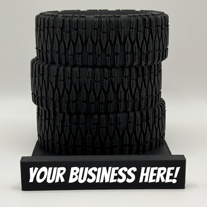 Custom Tire-themed Business Card & Pen Holder – Personalized 3D Printed ...