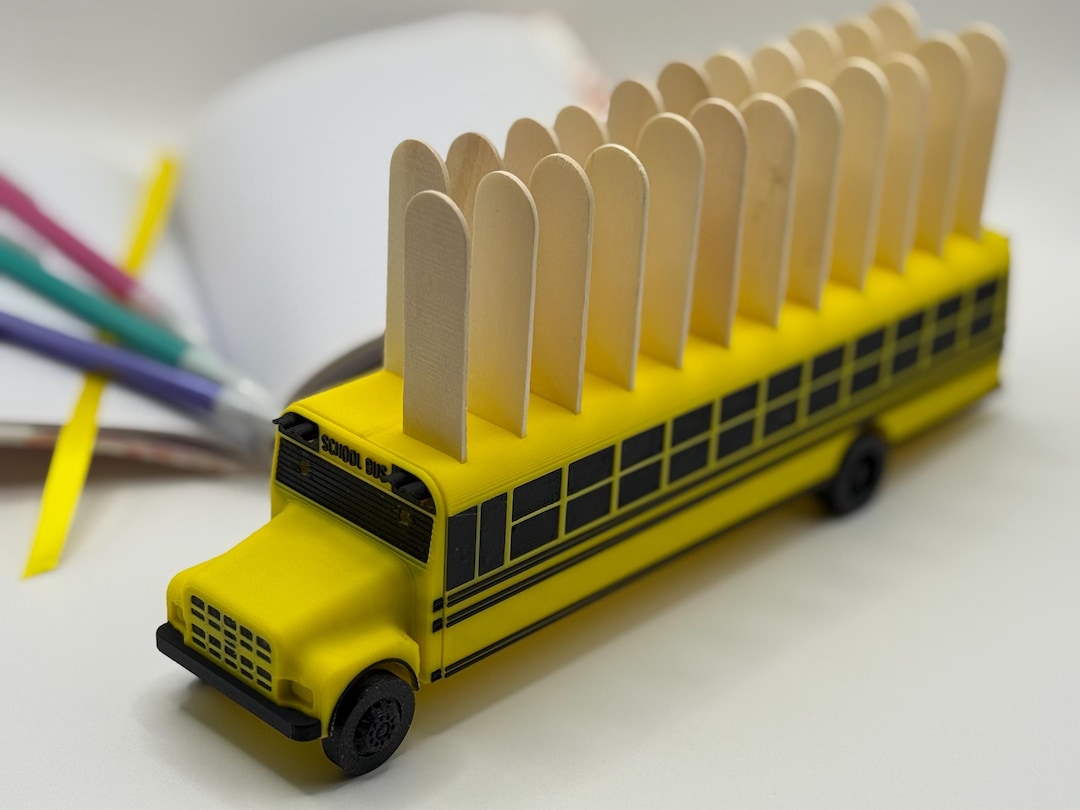 School Bus Classroom Helper – Spinning Wheels & Popsicle Stick ...