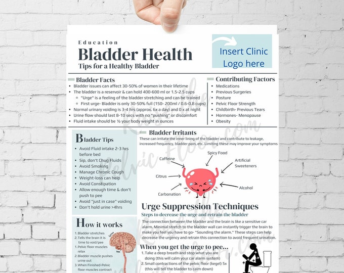 DIGITAL DOWNLOAD* Bladder Health Patient Education Handout | Bladder ...