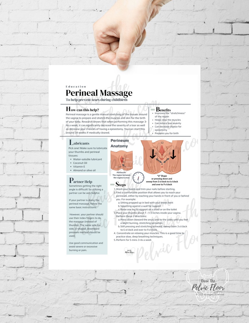 Digital Download* Perineal Massage Instruction Handout Flyer- Pregnancy ...