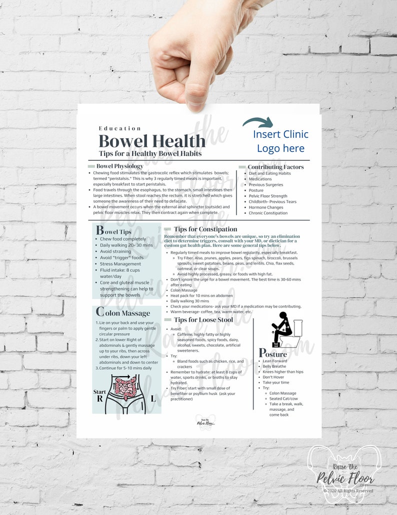 DIGITAL DOWNLOAD Bowel Health Patient Education Handout 8.5 - Etsy