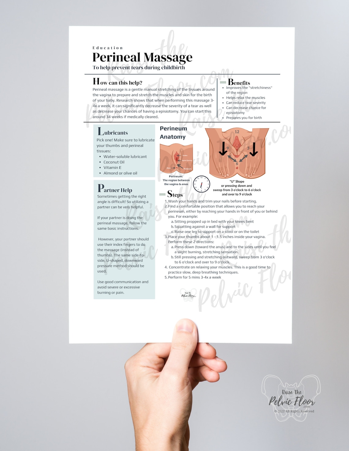 Digital Download* Perineal Massage Instruction Handout Flyer- Pregnancy ...