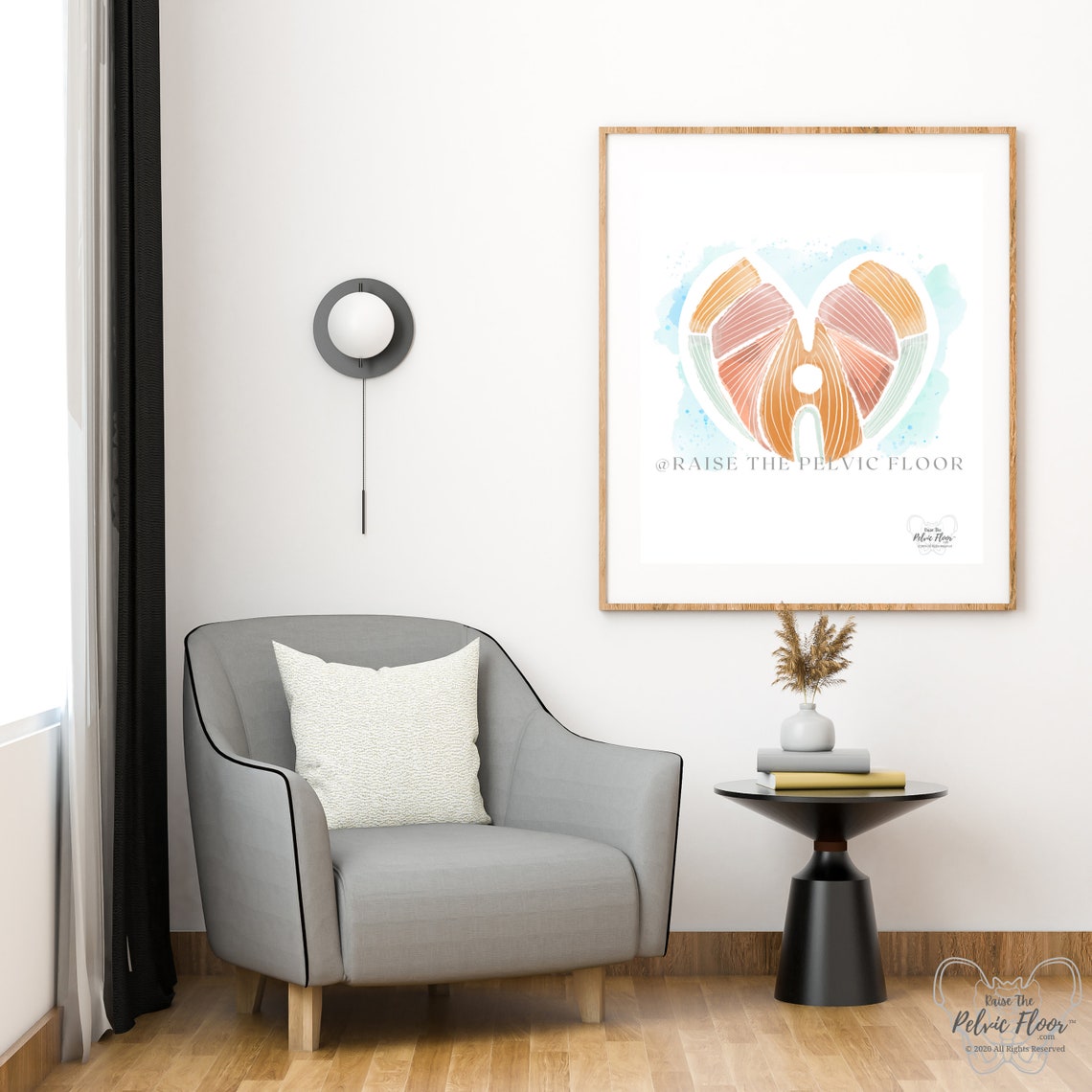 Pelvic Floor Art Abstract Watercolor DIGITAL DOWNLOAD* | Kegel Muscle ...
