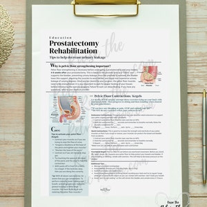 Prostatectomy Rehabilitation *digital Download* Patient Education ...