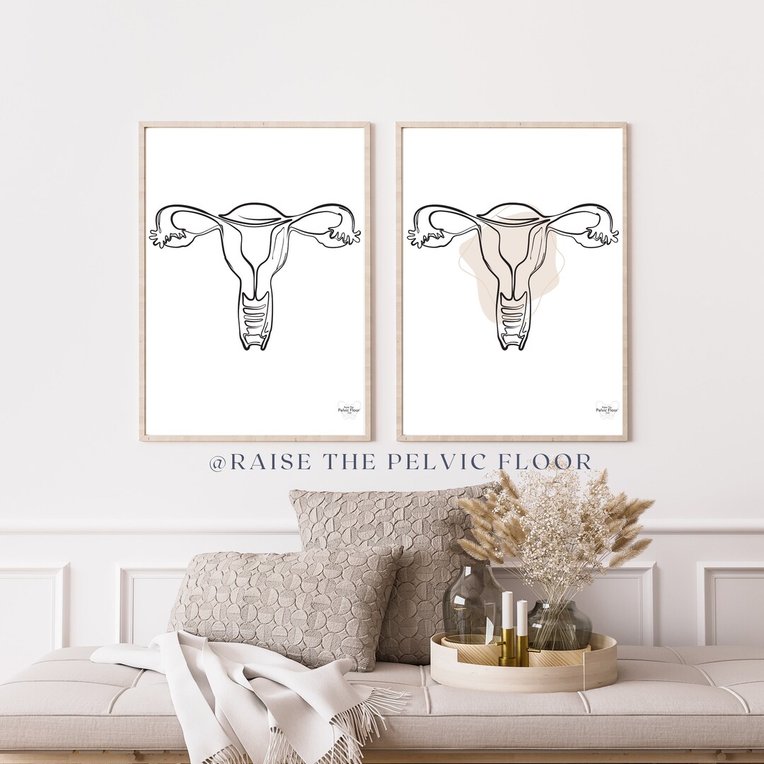 Uterus Art digital Download Abstract Uterus, Line Art, Pelvic Floor Art ...