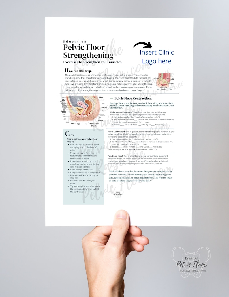 DIGITAL DOWNLOAD* Pelvic Floor Strength Exercise Patient Education ...