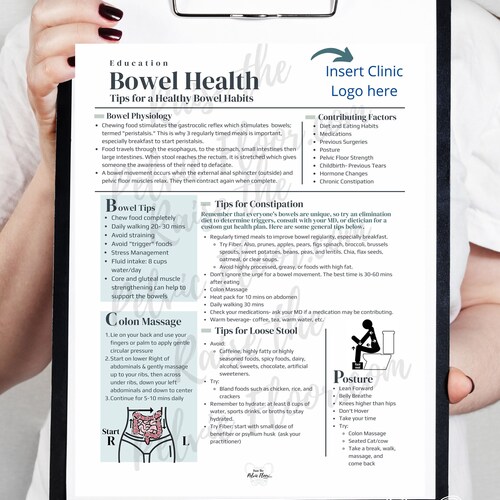 DIGITAL DOWNLOAD Bowel Health Patient Education Handout 8.5 - Etsy