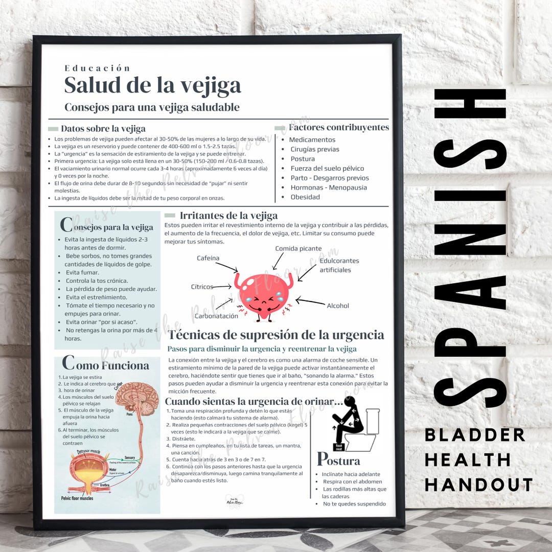 Spanish Bladder Health Patient Education Handout for Pelvic Floor ...