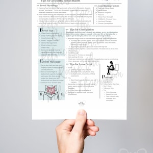 DIGITAL DOWNLOAD* Bowel Health Patient Education Handout | 8.5 X11 ...