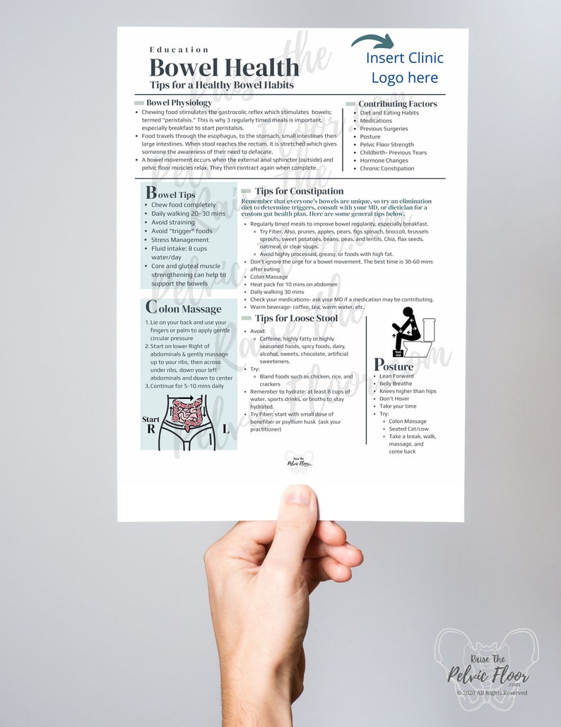 DIGITAL DOWNLOAD Bowel Health Patient Education Handout 8.5 - Etsy