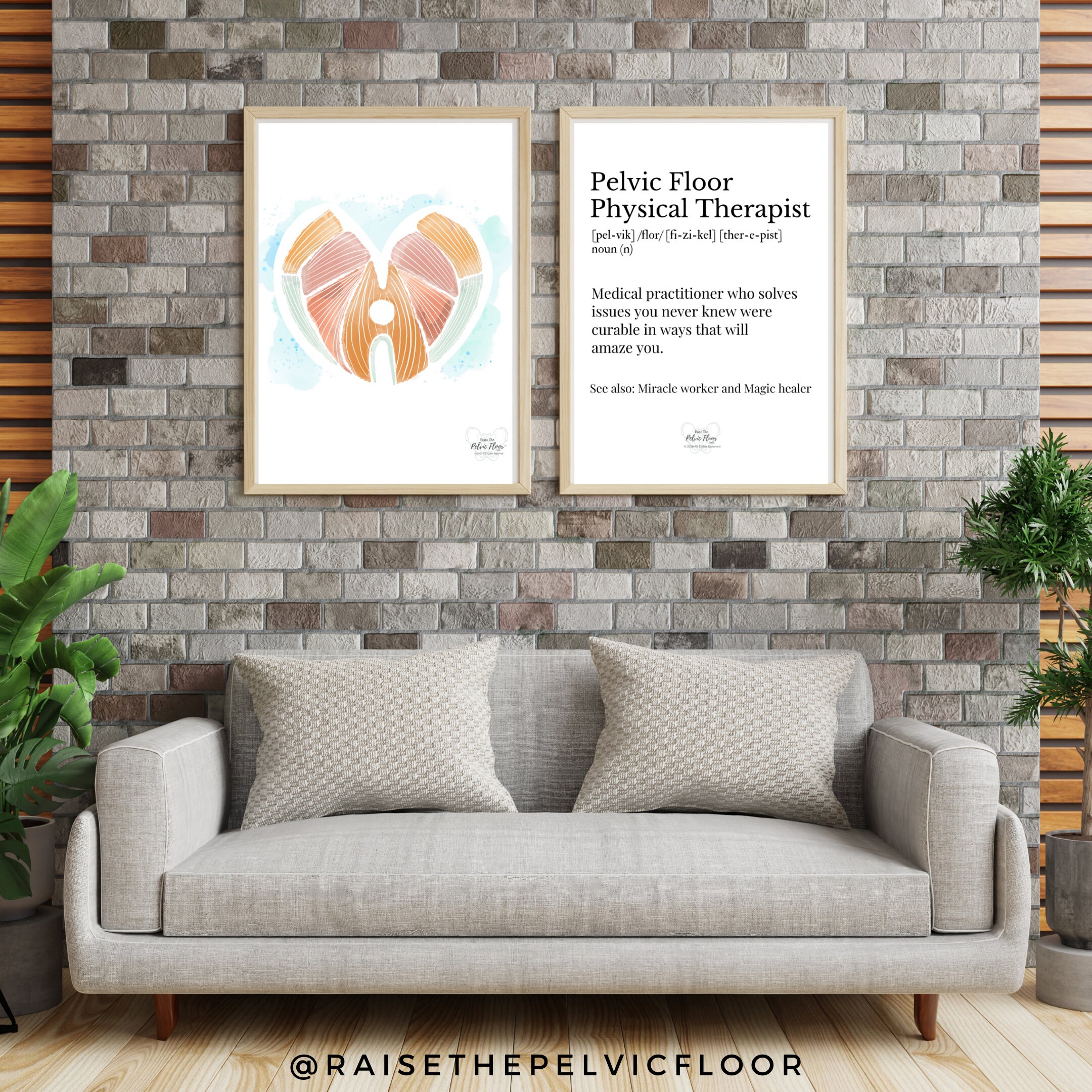 Pelvic Floor Muscle Heart Abstract Art Watercolor | Thank You Gift ...