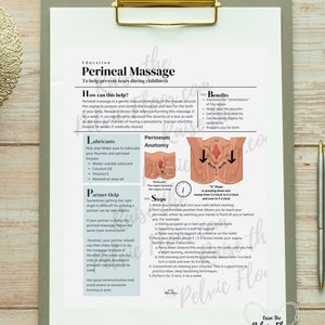 Digital Download* Perineal Massage Instruction Handout Flyer- Pregnancy Labor Prep| Pelvic Floor ...