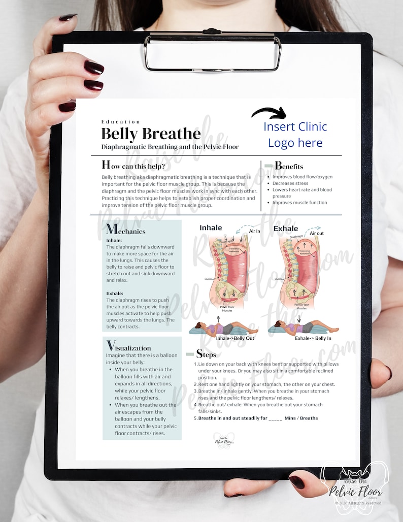 DIGITAL DOWNLOAD Belly Breathing Steps Patient Education - Etsy