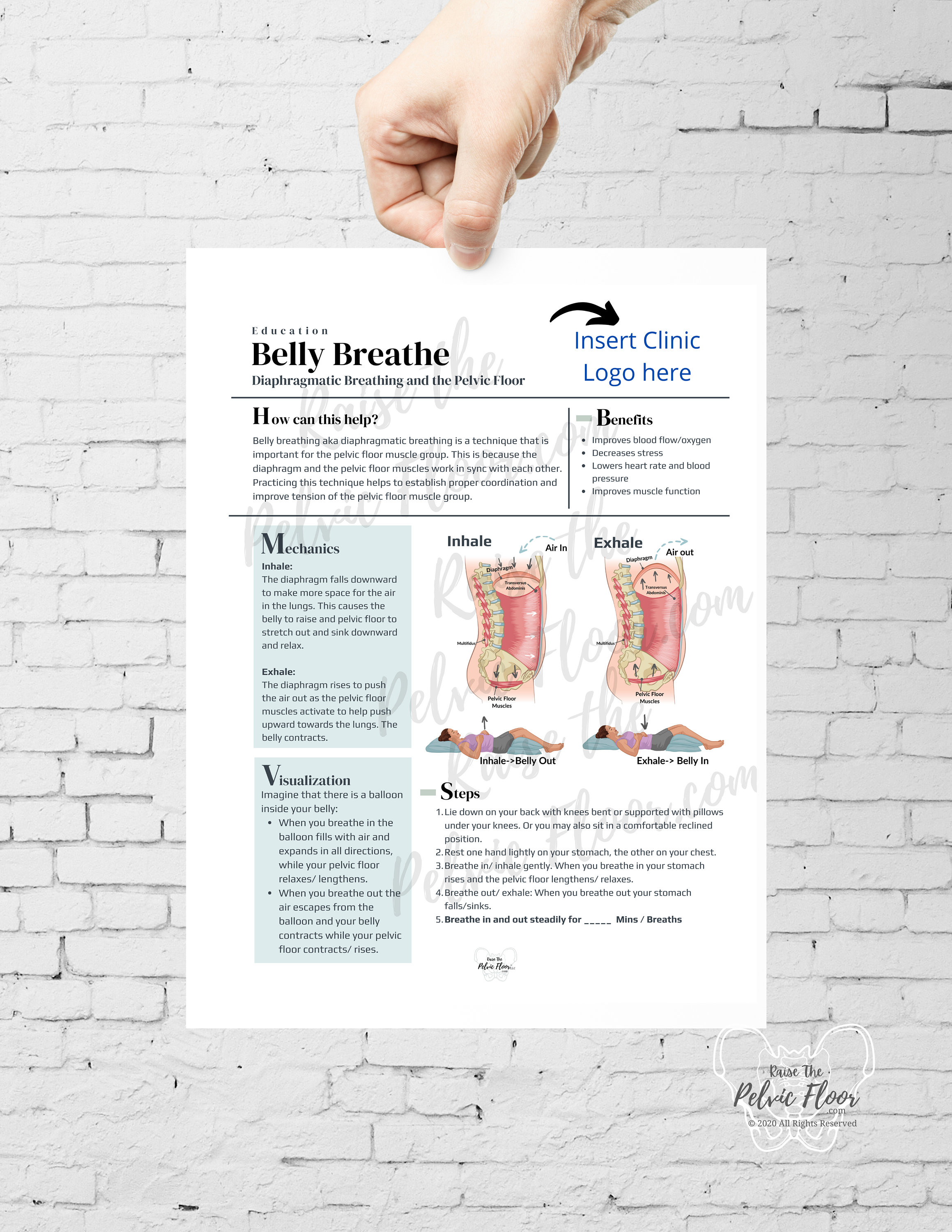 DIGITAL DOWNLOAD Belly Breathing Steps Patient Education - Etsy