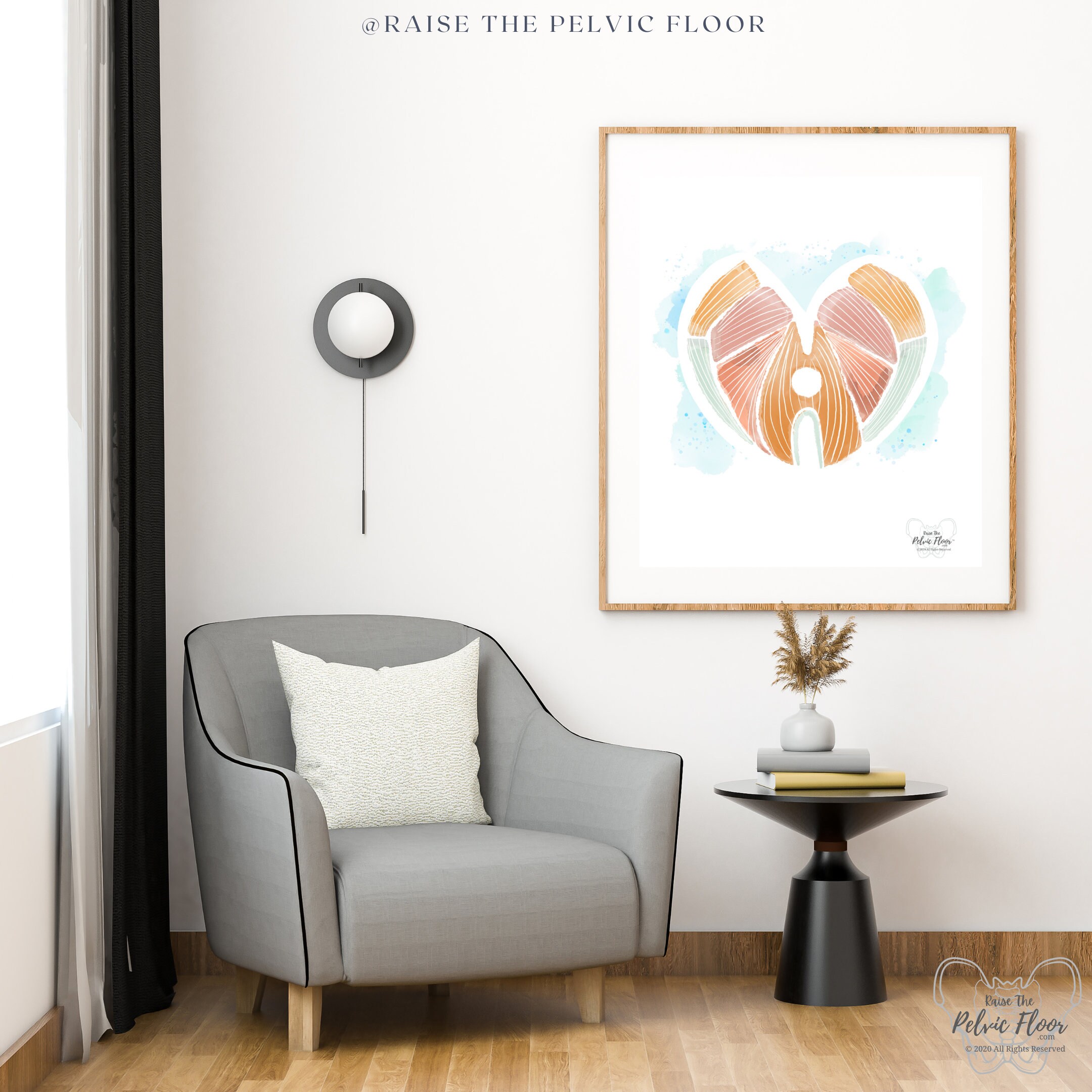 Pelvic Floor Muscle Heart Abstract Art Watercolor | Thank You Gift ...
