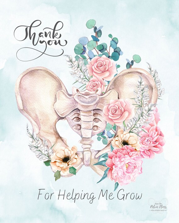 Thank You Gift Pelvis Peony/eucalyptus Printed Art - Etsy