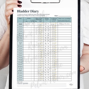 Bladder Diary Handout *DIGITAL DOWNLOAD* | Bladder Void Log Track ...