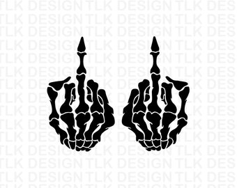 Transparent Background Skeleton Middle Finger Instant Download SVG Jpg ...