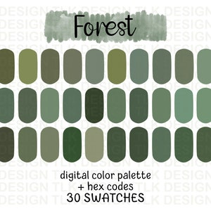 Forest Digital Color Palette Procreate - Etsy