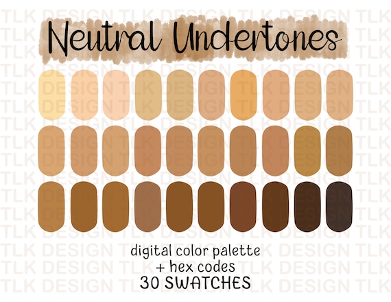 Neutral Undertones Skin Digital Color Palette | Etsy