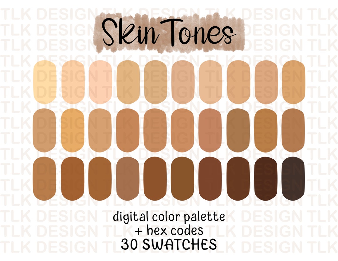 Skin Tones Digital Color Palette - Etsy
