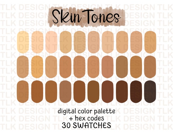 Skin Tones Digital Color Palette - Etsy