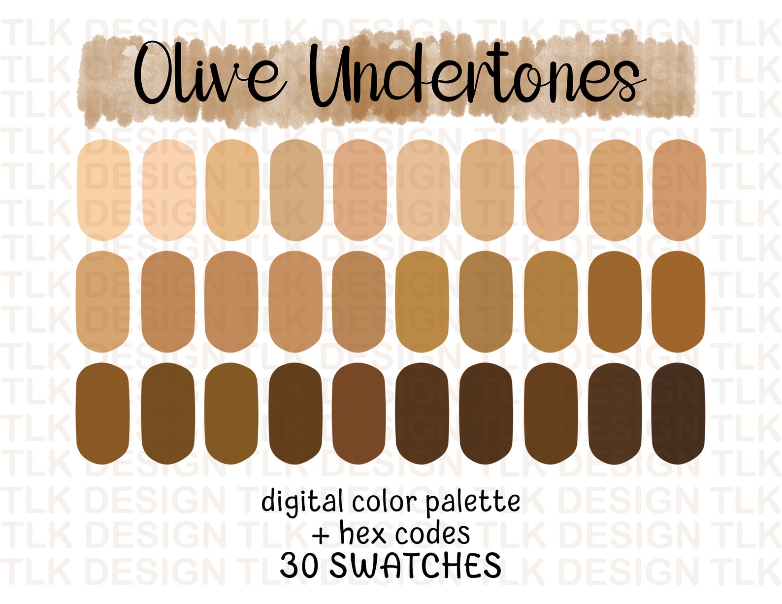 Olive Undertones Skin Digital Color Palette Procreate - Etsy