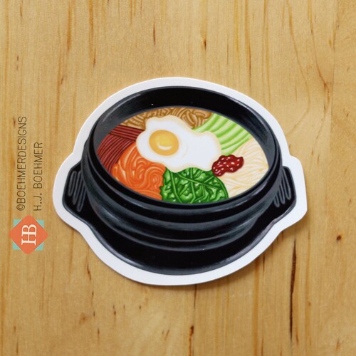 Bibimbap Sticker 비빔밥 한식 Korean Food Sticker Korea - Etsy