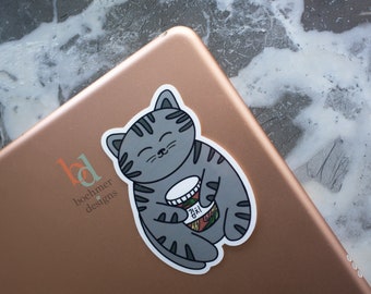 Cute Soju Cat Sticker | Soju Sticker | Cat Sticker | Korean Drink ...