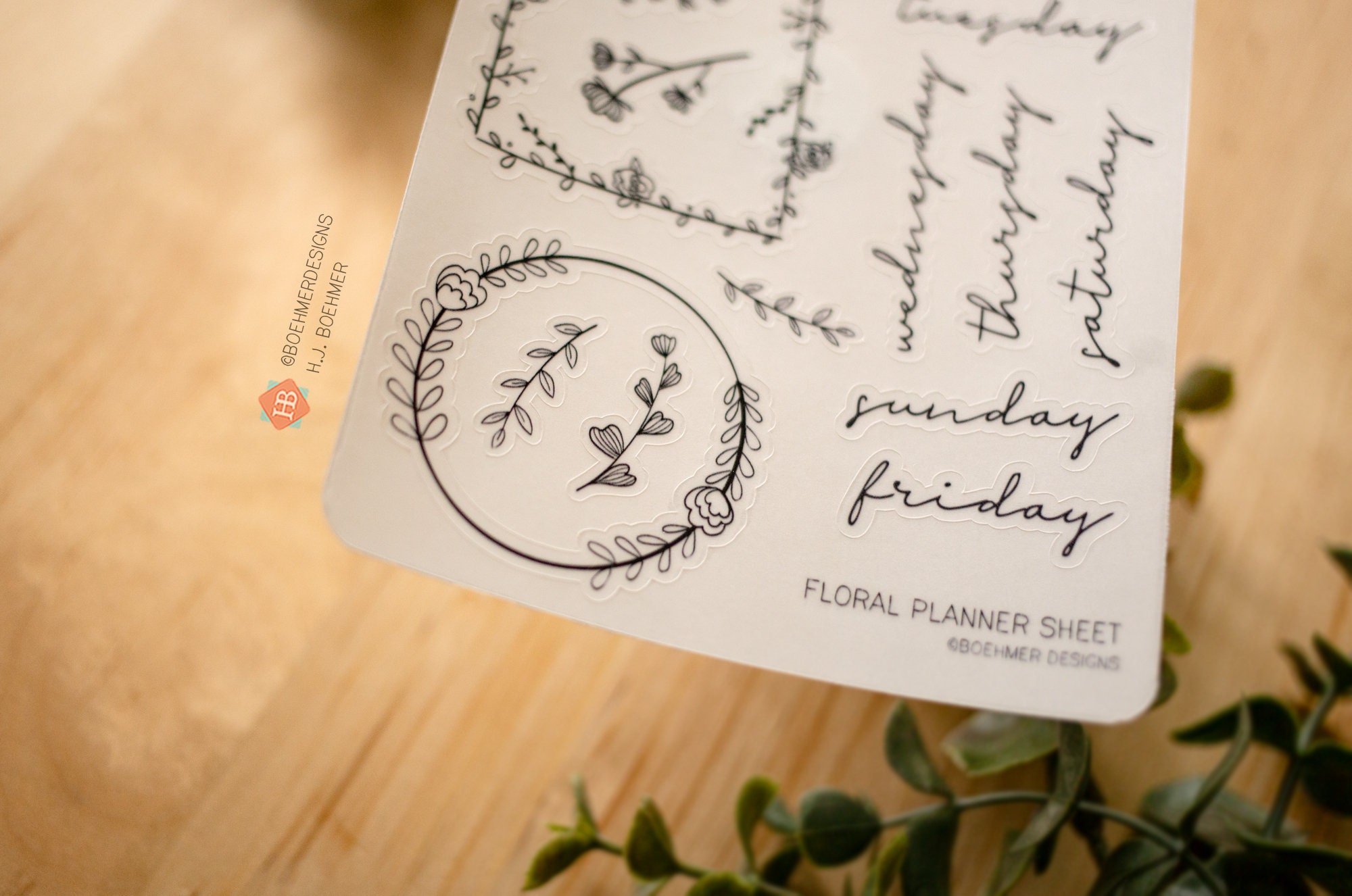 Floral Bullet Journal Stickers/clear Floral Sticker/clear | Etsy