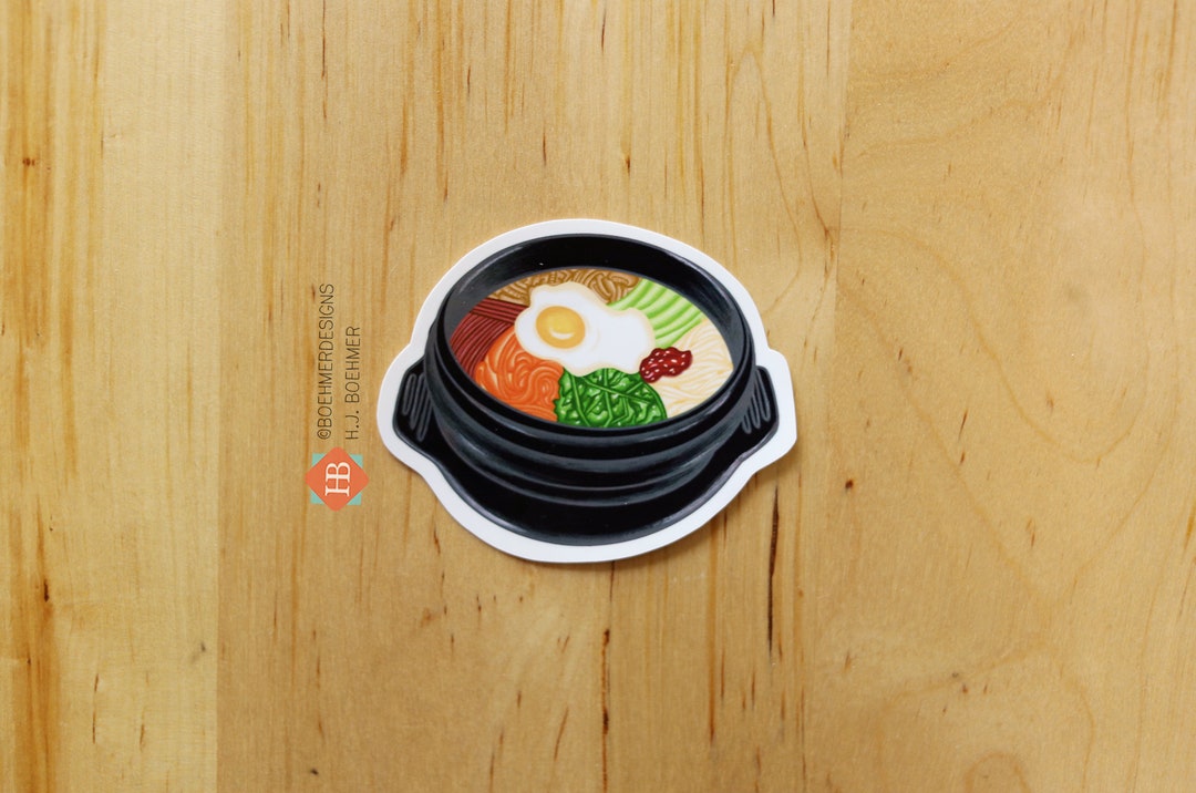 Bibimbap Sticker | 비빔밥 | 한식 | Korean Food Sticker | Korea Sticker ...