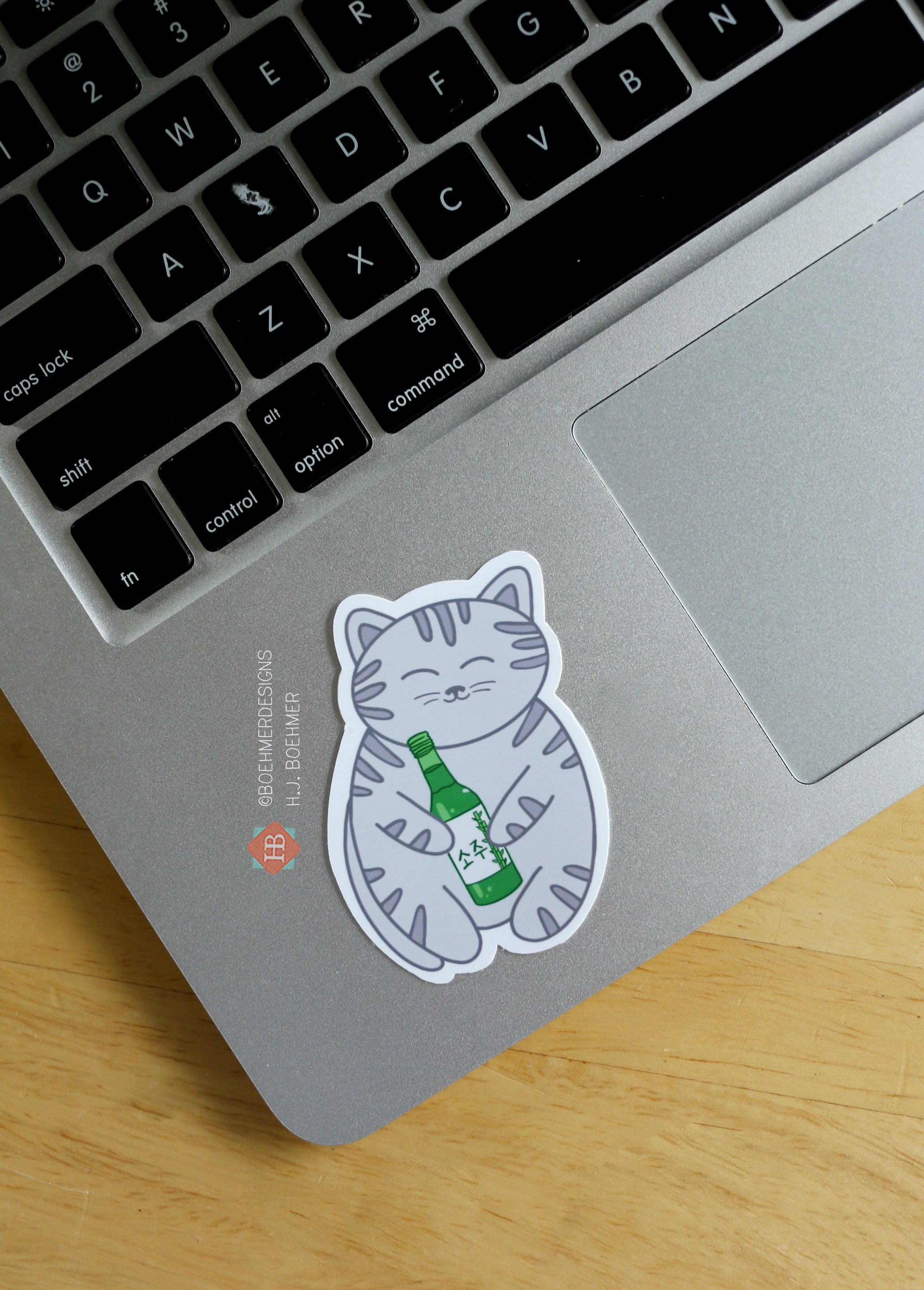 Cute Soju Cat Sticker | Soju Sticker | Cat Sticker | Korean Drink ...