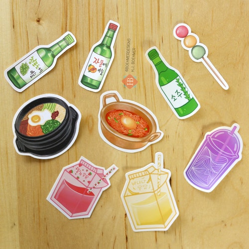 Mini Small Korean Food Sticker Pack / Asian Food Stickers / - Etsy