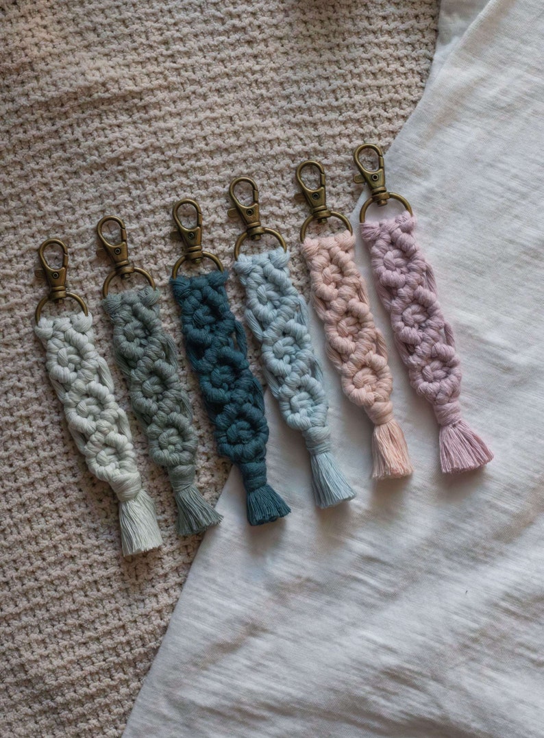 Jewel Colored Macrame Fringe Keychain Macrame Tassel - Etsy
