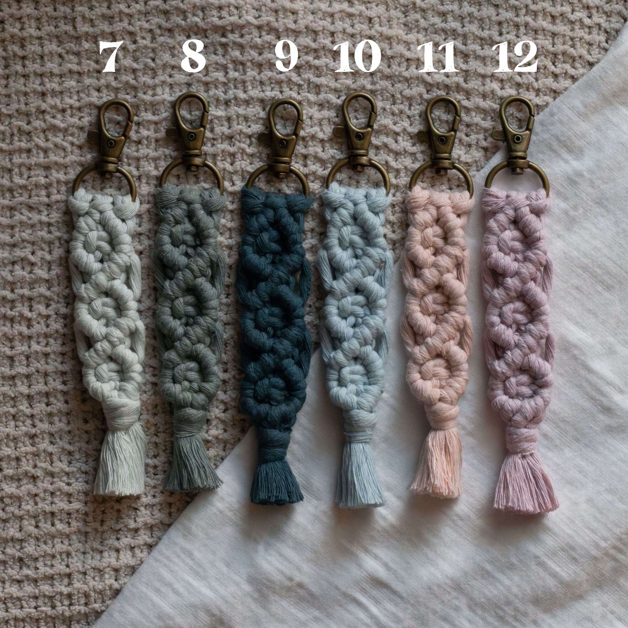 Jewel Colored Macrame Fringe Keychain Macrame Tassel - Etsy