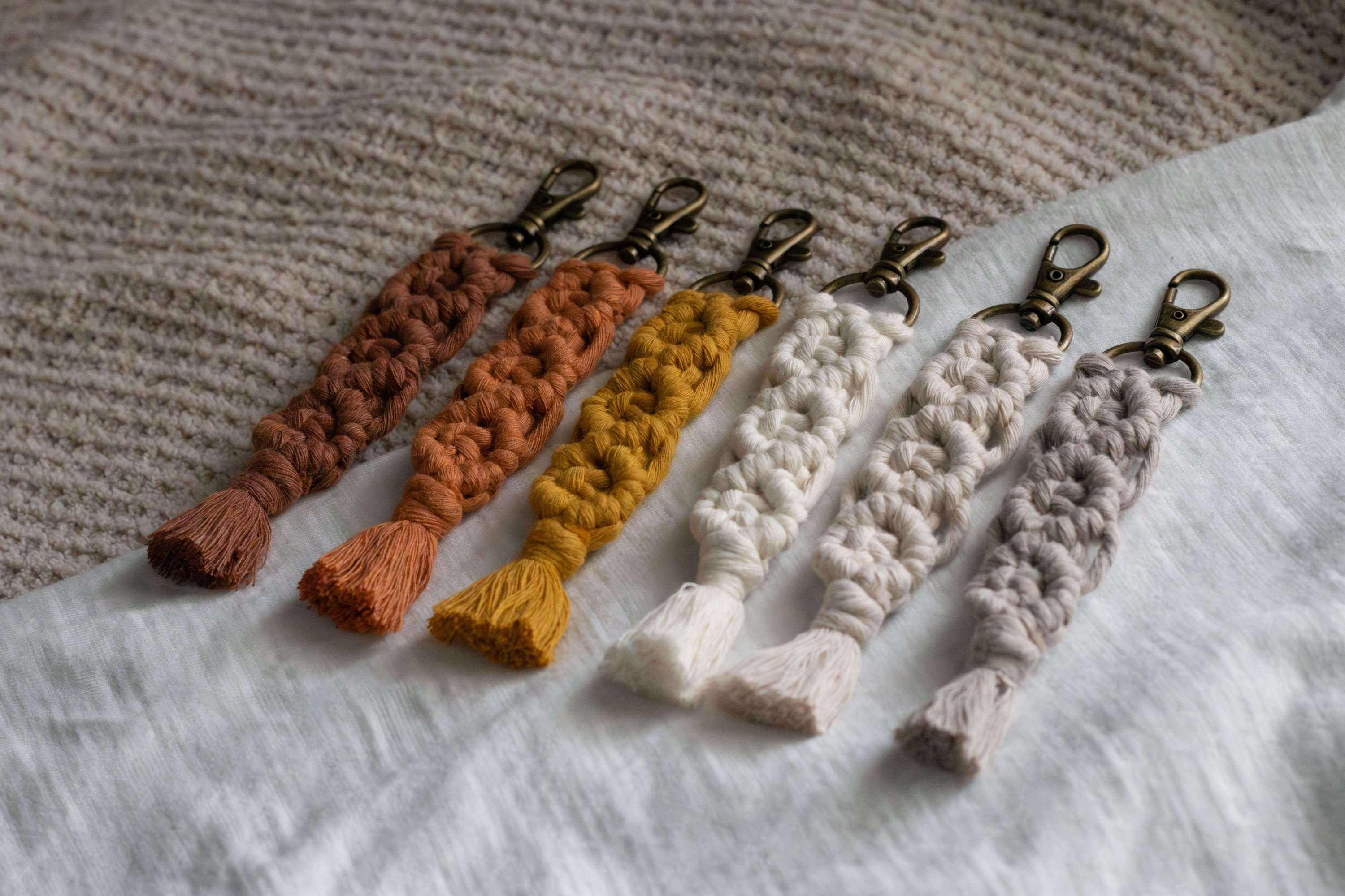 Earthy Macrame Fringe Keychain Macrame Tassel Keychain Keychain for ...