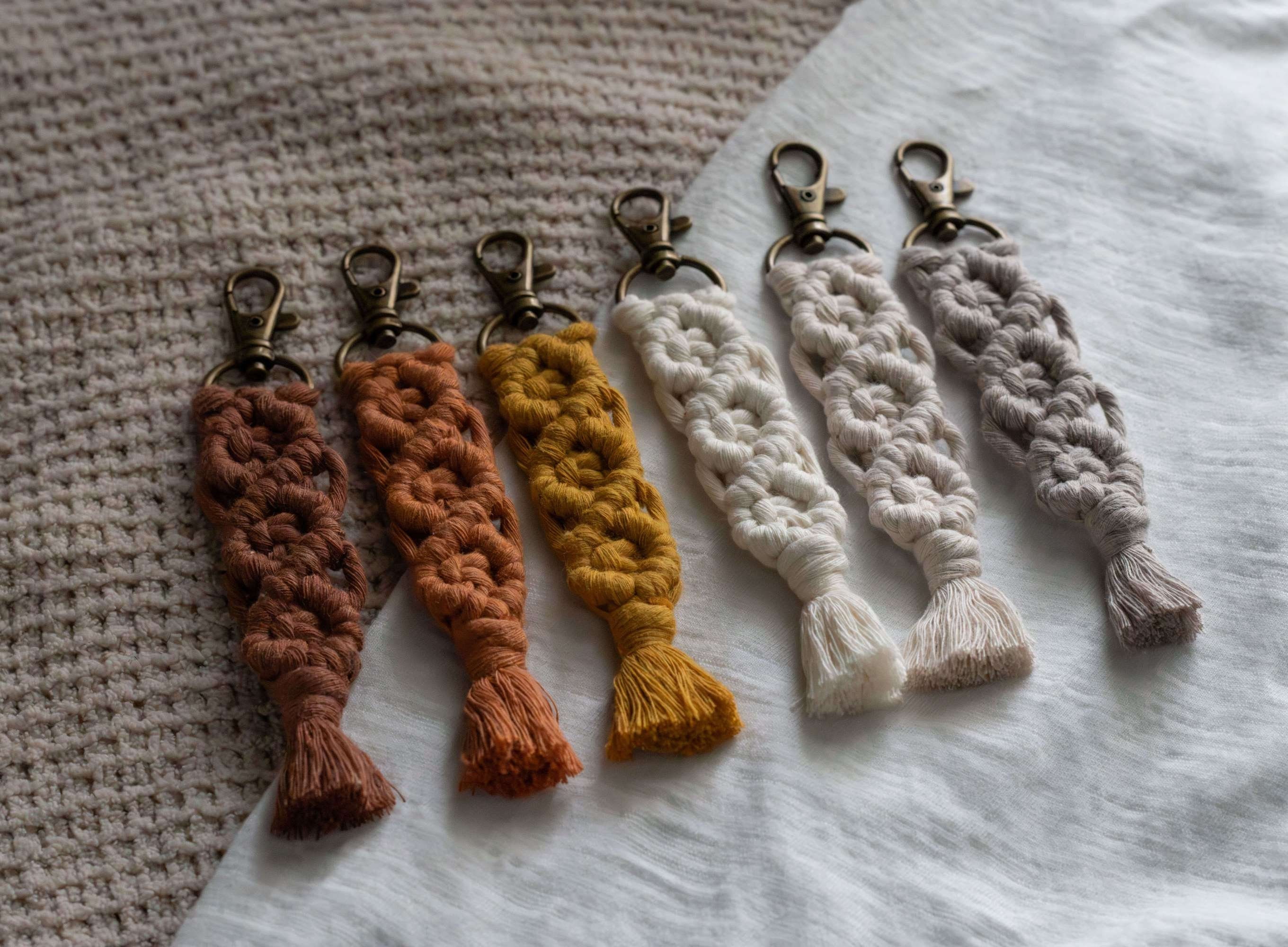 Earthy Macrame Fringe Keychain Macrame Tassel Keychain Keychain for ...