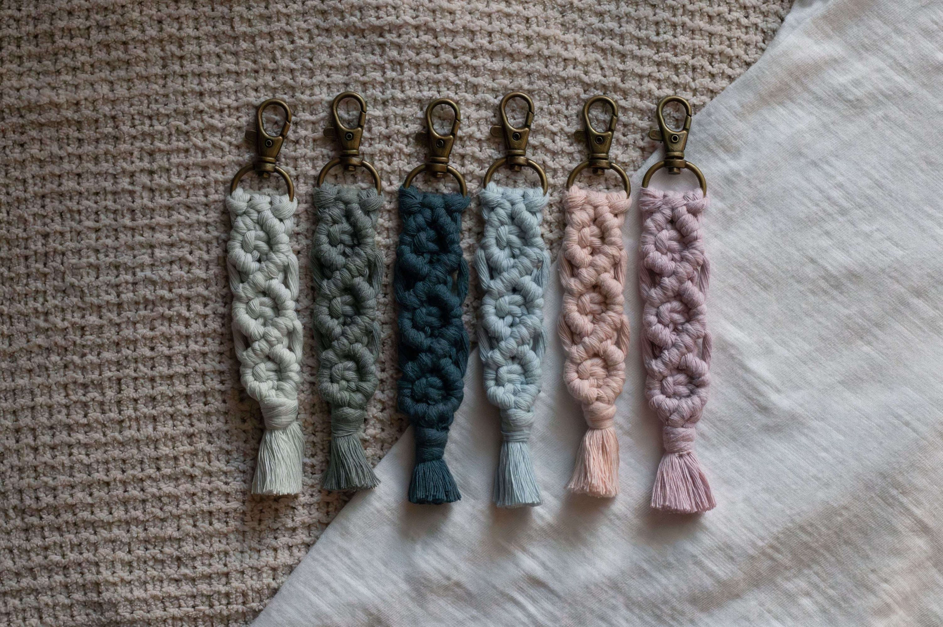 Jewel Colored Macrame Fringe Keychain Macrame Tassel - Etsy