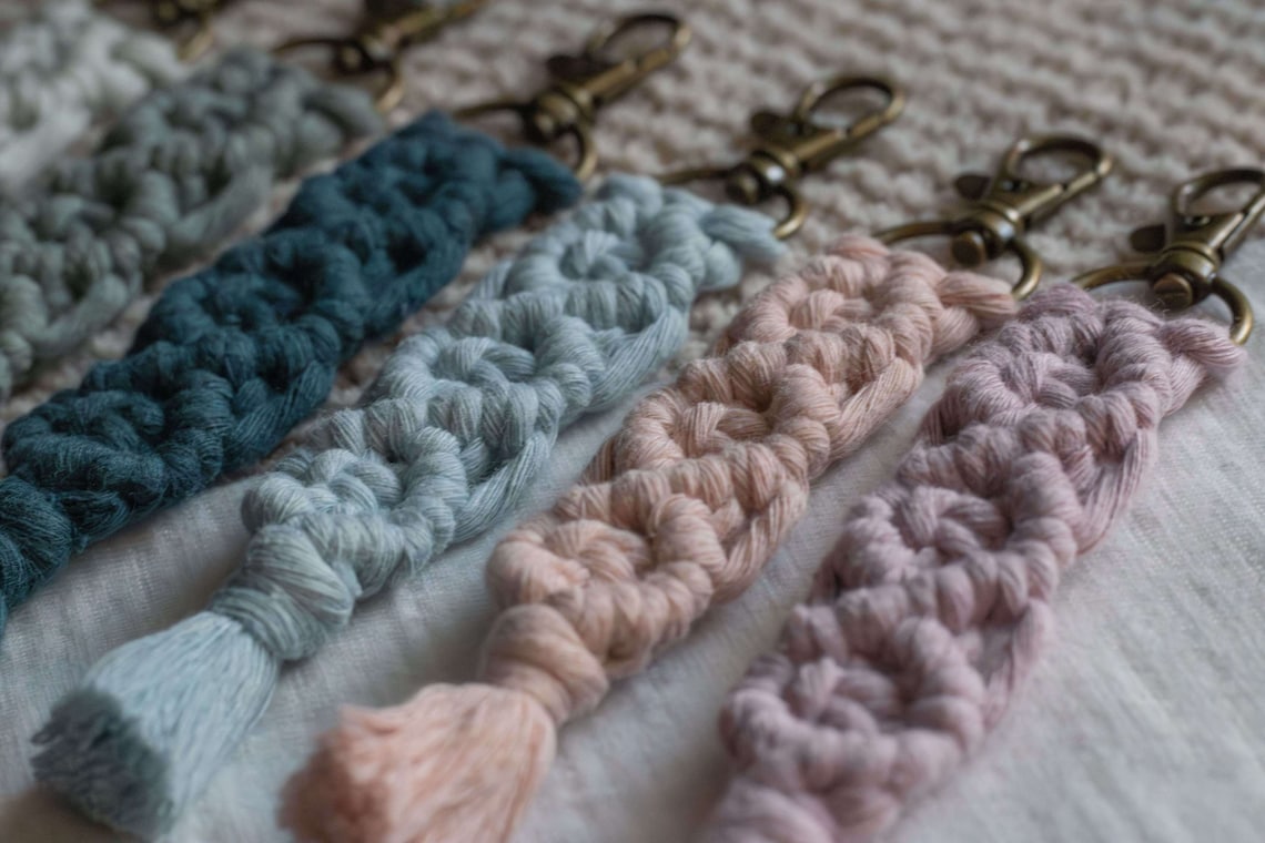 Jewel Colored Macrame Fringe Keychain Macrame Tassel - Etsy