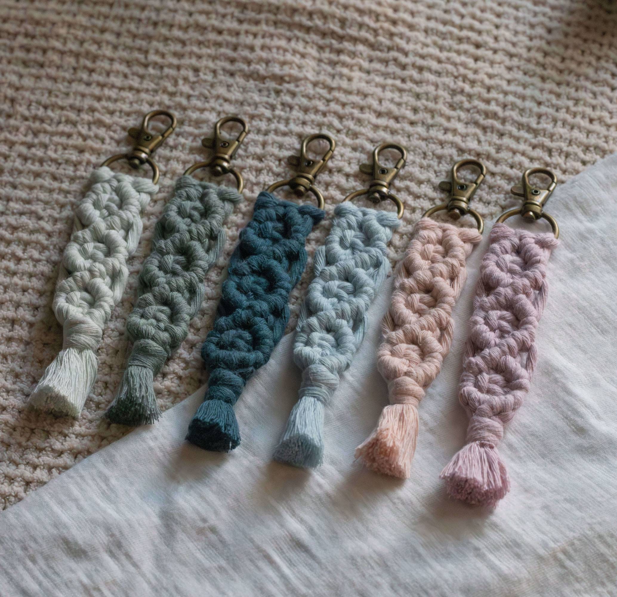 Jewel Colored Macrame Fringe Keychain Macrame Tassel - Etsy